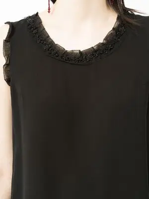 Shiatzy Chen Bead-embellished Silk Sleeveless Blouse
