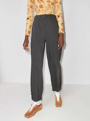 GANNI Pinstripe Elasticated-waist Trousers