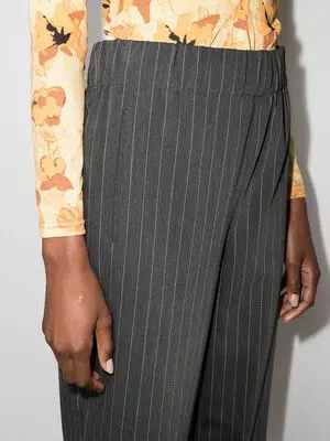 GANNI Pinstripe Elasticated-waist Trousers