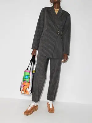 GANNI Pinstripe Elasticated-waist Trousers