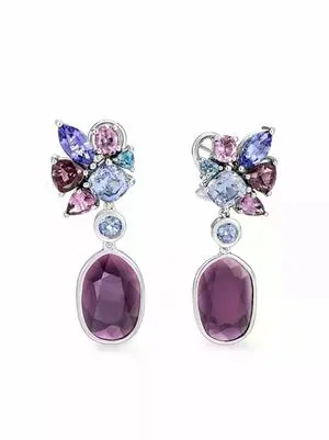 John Hardy 18kt White Gold Kala Saru Gemstone Drop Earrings