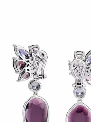 John Hardy 18kt White Gold Kala Saru Gemstone Drop Earrings