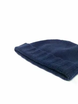 DRUMOHR Knitted Cashmere Beanie - Blue
