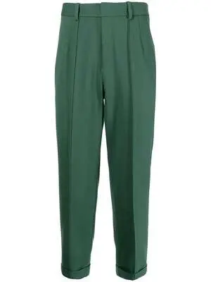 Shiatzy Chen Pressed Crease Wool Tailored Trousers