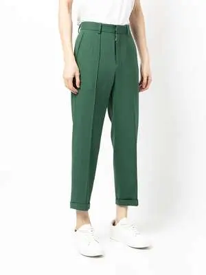Shiatzy Chen Pressed Crease Wool Tailored Trousers