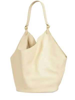 Khaite Medium Lotus Smooth Leather Shoulder Bag - Cream