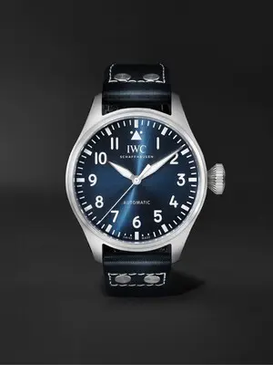 IWC SCHAFFHAUSEN Big Pilot's Automatic 43mm Stainless Steel And Leather Watch - Blue