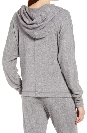 MATERNAL AMERICA Knit Maternity Hoodie - Heather Charcoal