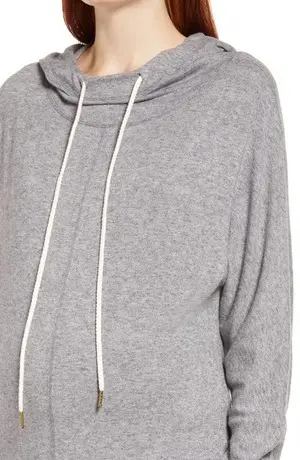 MATERNAL AMERICA Knit Maternity Hoodie - Heather Charcoal