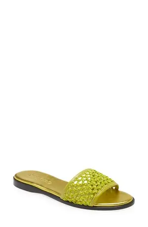 JIMMY CHOO Minea Woven Raffia Flat Sandal