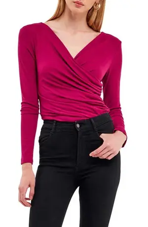 Endless Rose Shirred Crop Top - Berry