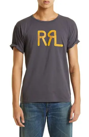 Double Rl Rrl Logo Graphic Tee - Navy
