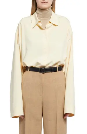 THE ROW Caroline Oversize Button-up Shirt - Oyster