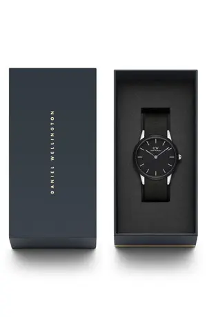 DANIEL WELLINGTON Iconic Motion Rubber Strap Watch - Silver/black