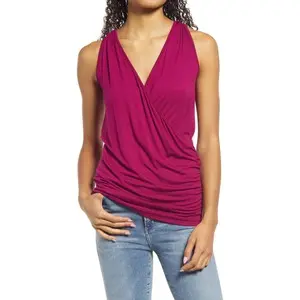 Loveappella Faux Wrap Tank - Magenta