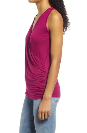Loveappella Faux Wrap Tank - Magenta