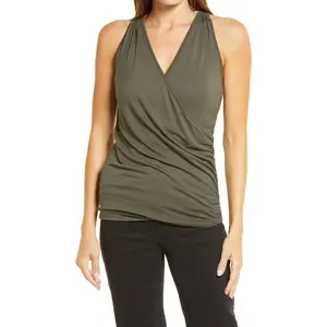 Loveappella Faux Wrap Tank - Olive