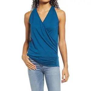 Loveappella Faux Wrap Tank - Teal