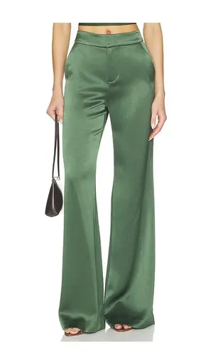 Alice + Olivia Dylan Wide Leg Pant - Dark Fern