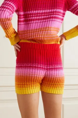 THE ELDER STATESMAN Morphe Striped Cashmere Shorts