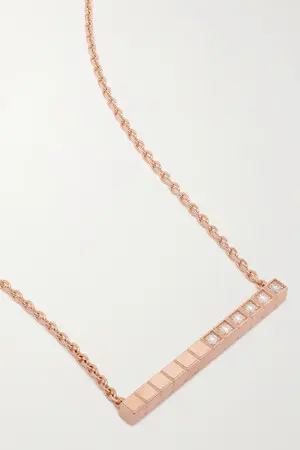 Chopard Ice Cube Pure 18-karat Rose Diamond Necklace - Gold