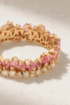 SUZANNE KALAN Eternity 18-karat Sapphire, And Diamond Ring - Gold