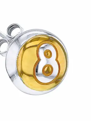 TRUE ROCKS Eight Ball Stud Earring - Silver