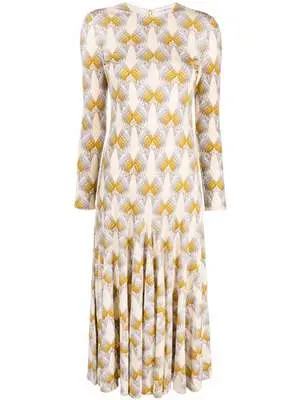 Tory Burch Geometric Bird-print Dress