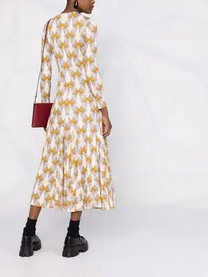 Tory Burch Geometric Bird-print Dress