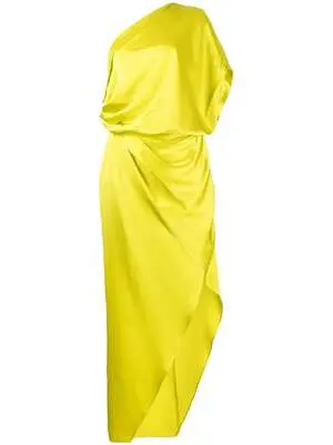 Michelle Mason Draped Silk Midi Dress