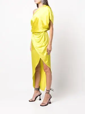 Michelle Mason Draped Silk Midi Dress