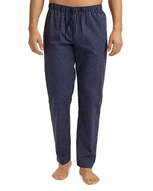 Hanro Cotton Striped Lounge Pants - Fine Stripe