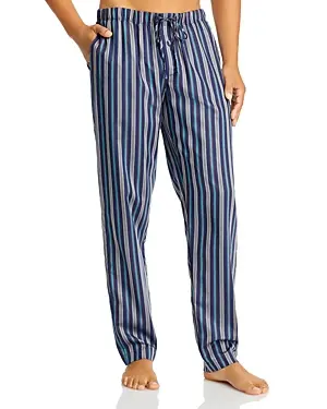 Hanro Cotton Striped Lounge Pants Warm Earth