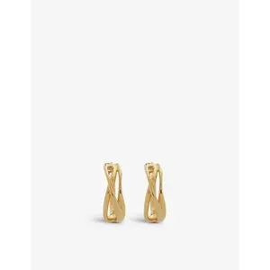 Monica Vinader Nura Reef Crossover Huggie Earrings In 18ct Recycled Yellow -plated Vermeil Sterling Silver - Gold