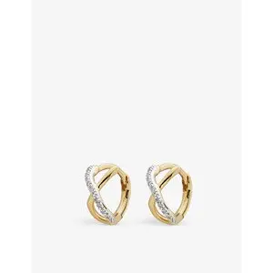 Monica Vinader Riva 18ct Recycled Yellow Vermeil And Diamond Stud Earrings - Gold