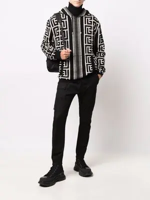 Balmain Monogram Hoodie - Black