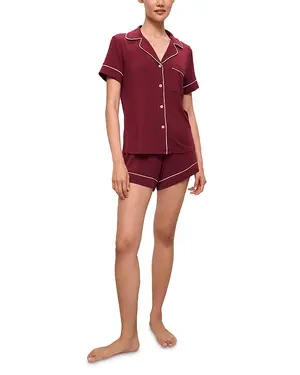 Eberjey Gisele Relaxed Short Sleeve Top & Shorts Cabernet