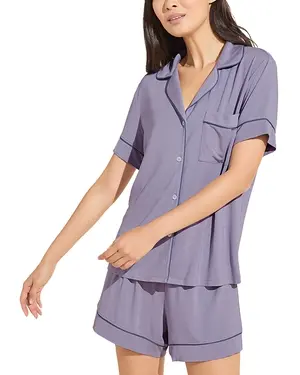 Eberjey Gisele Relaxed Short Sleeve Top & Shorts Delph/blue