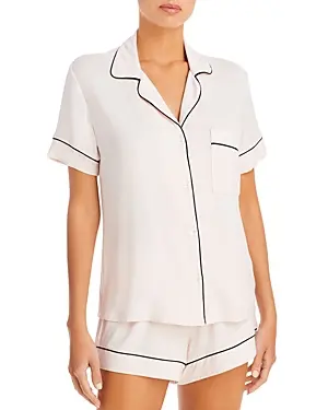 Eberjey Gisele Relaxed Short Sleeve Top & Shorts Sorbet/black