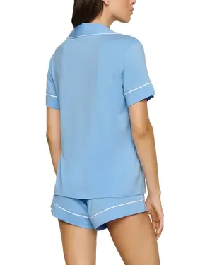 Eberjey Gisele Relaxed Short Sleeve Top & Shorts - Summer Blue