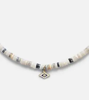 SYDNEY EVAN 14kt Yellow Gold Beaded Choker With Diamond