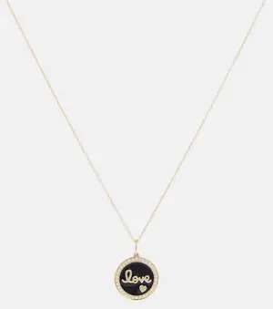 SYDNEY EVAN Love 14kt Yellow Charm Necklace - Gold