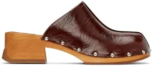 MIISTA Miista Allison Leather Clogs - Tangerine Tango