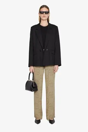 ANINE BING Owen Pant Celadon Monogram Print