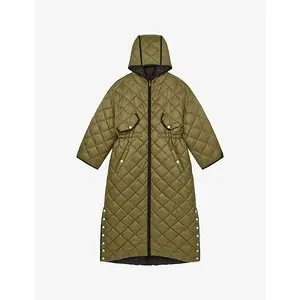 Maje Ganzon Reversible Quilted Shell Coat Verts