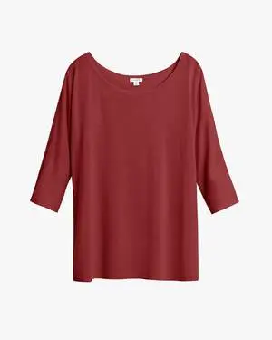 Cuyana Women's Organic Pima Drape-back Top Cherry