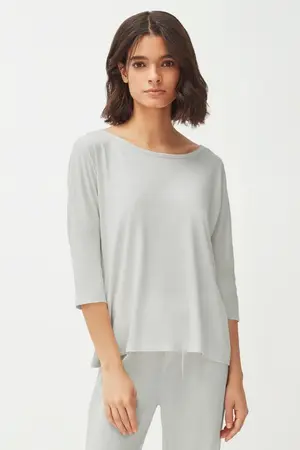 Cuyana Women's Organic Pima Drape-back Top Grey
