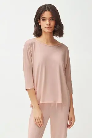 Cuyana Women's Organic Pima Drape-back Top Red