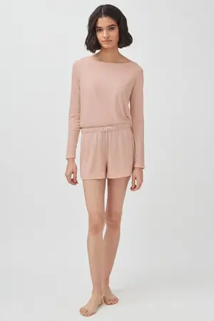 Cuyana Organic Pima Sleep Shorts Soft Rose