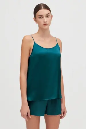 Cuyana Washable Charmeuse Shorts Blue Jade